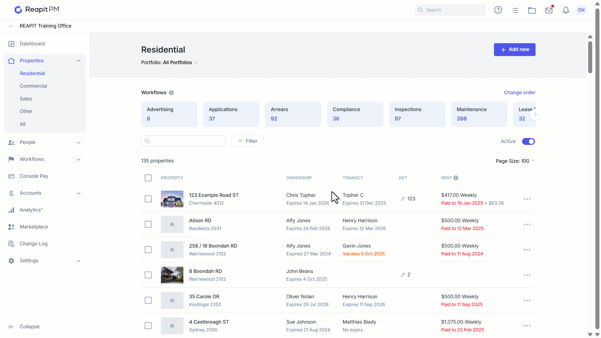 Tenant Applications Workflow