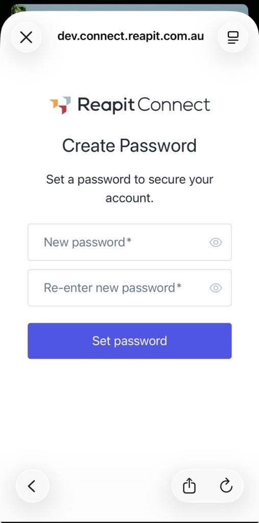 Reapit Sales App Login - First Time Login using Reapit Connect.